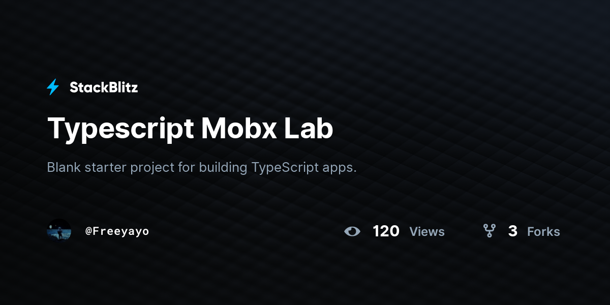 Typescript Mobx Lab - StackBlitz Typescript Mobx Lab - StackBlitz