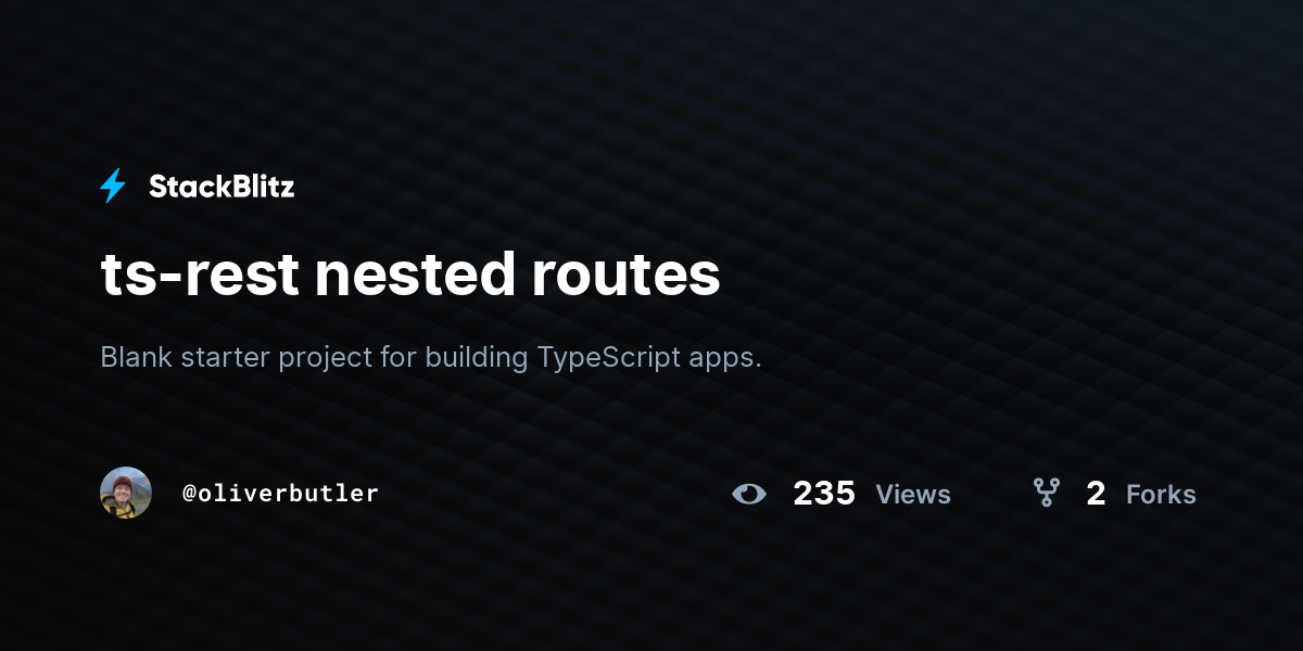 ts-rest nested routes - StackBlitz ts-rest nested routes - StackBlitz