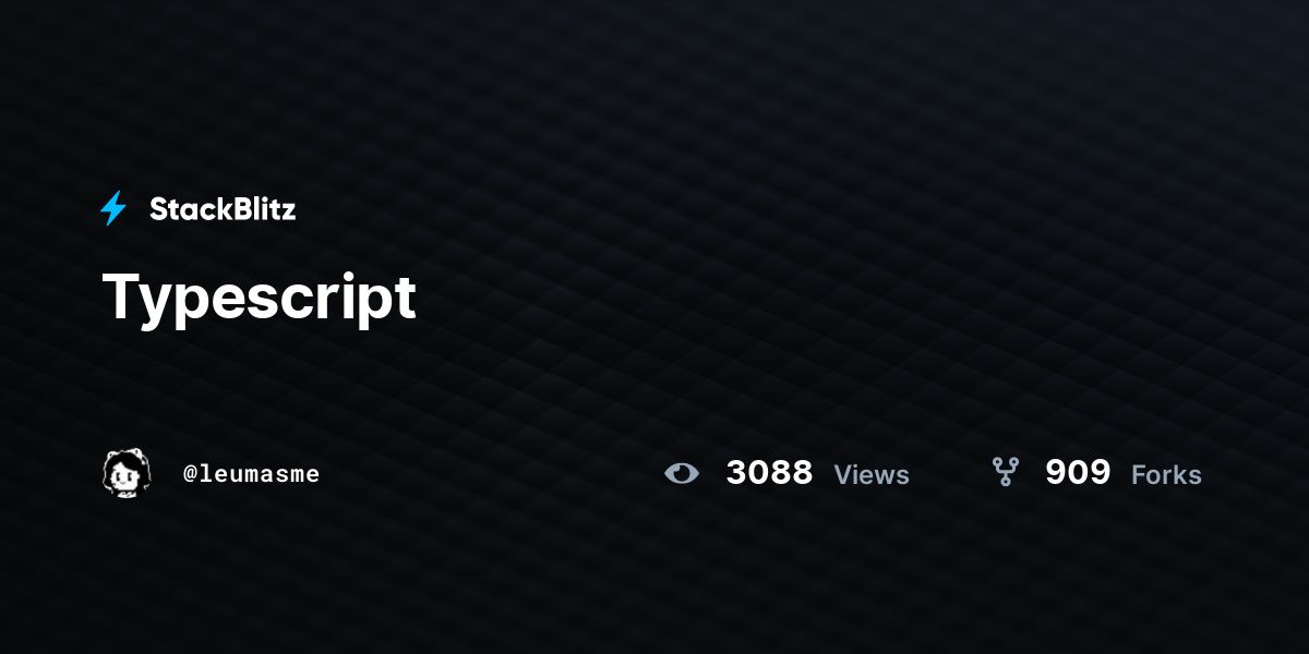 Typescript - StackBlitz