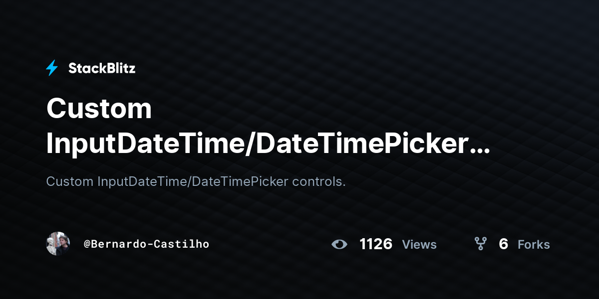 Custom InputDateTime/DateTimePicker controls. - StackBlitz