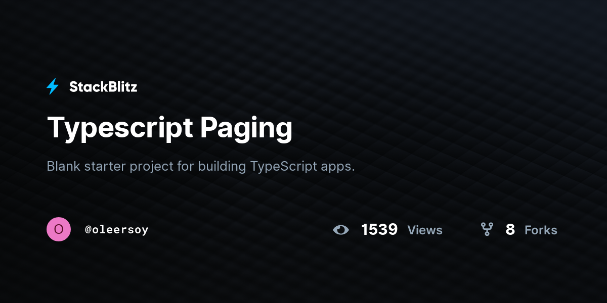 Typescript Paging - StackBlitz