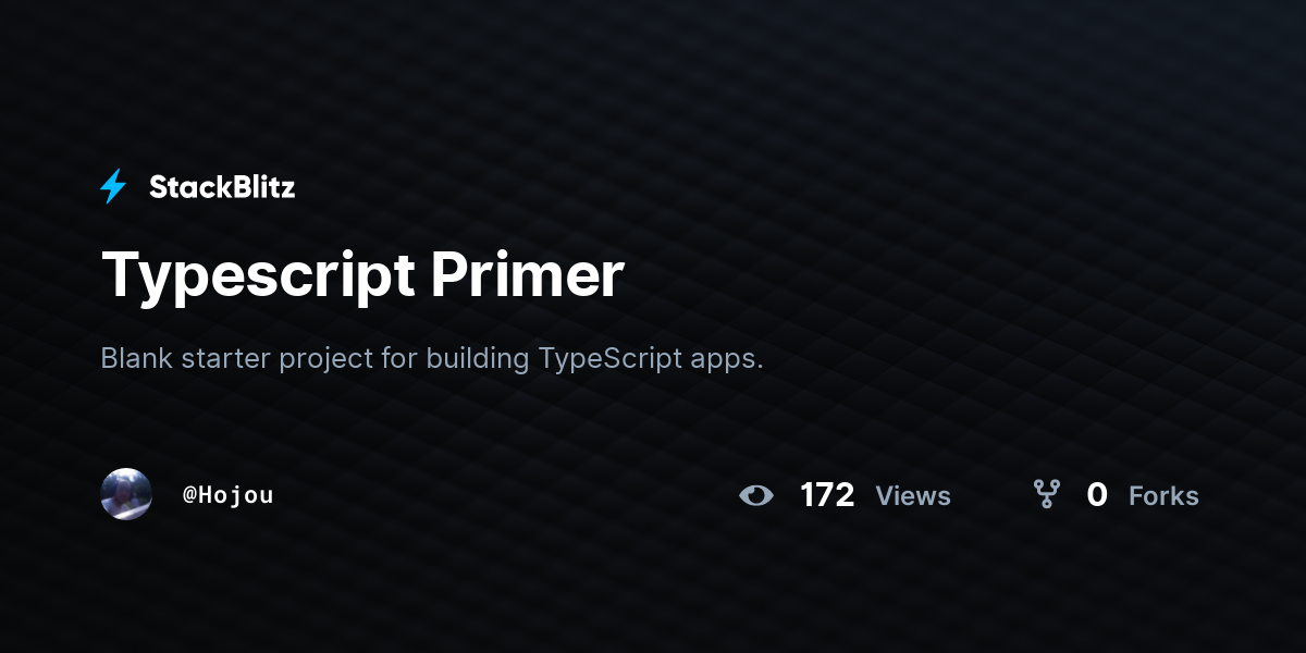 Typescript Primer - StackBlitz