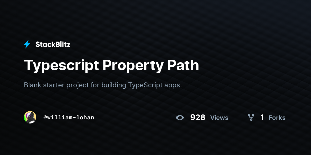 Typescript Property Path - StackBlitz Typescript Property Path - StackBlitz