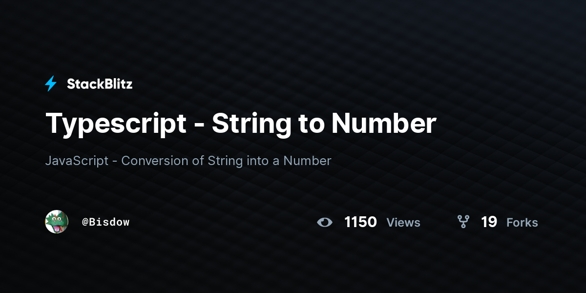 Typescript - String to Number - StackBlitz