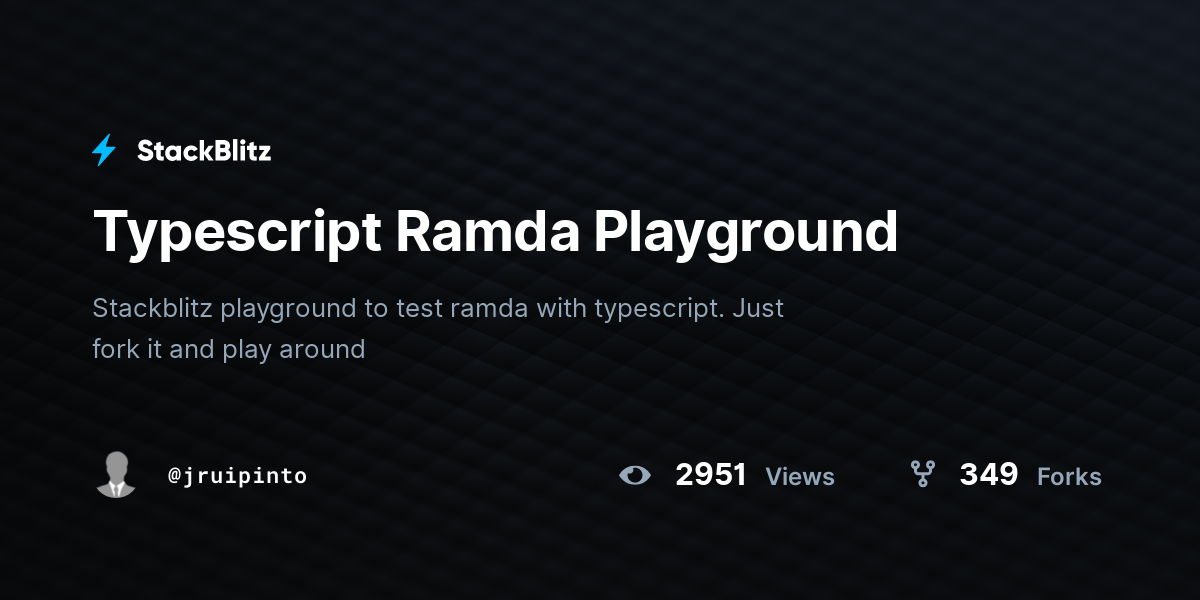 Typescript Ramda Playground - StackBlitz