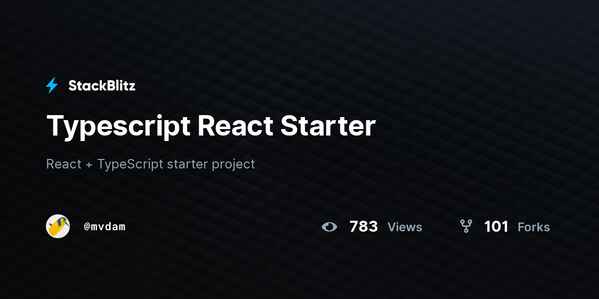 Typescript React Starter - StackBlitz