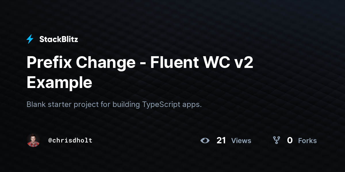 Prefix Change - Fluent WC v2 Example - StackBlitz