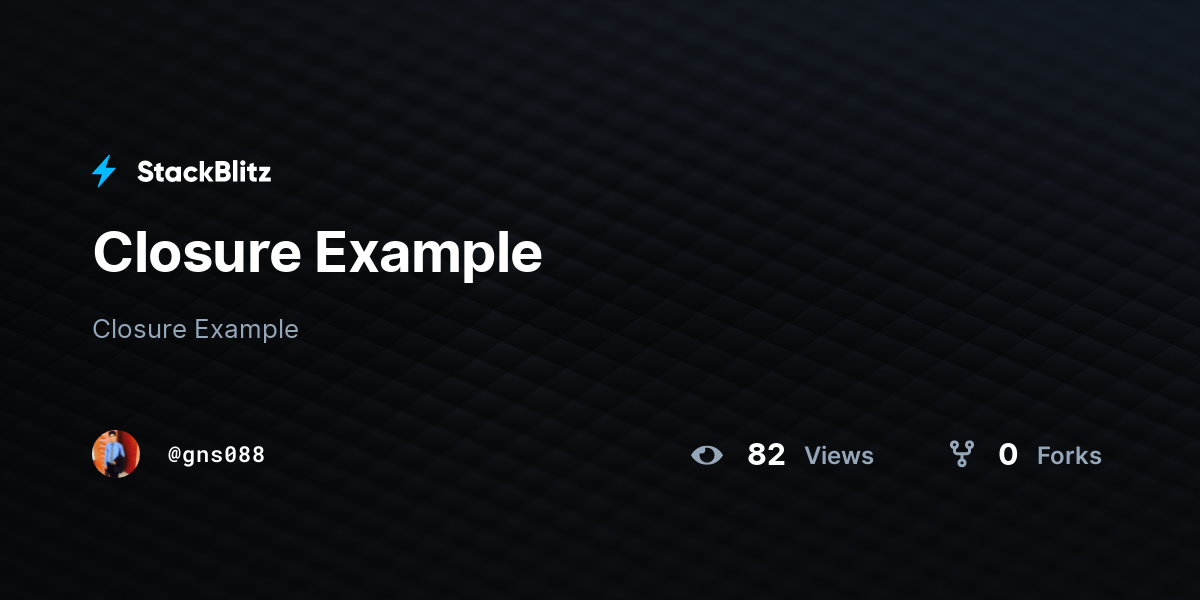 Closure Example - StackBlitz