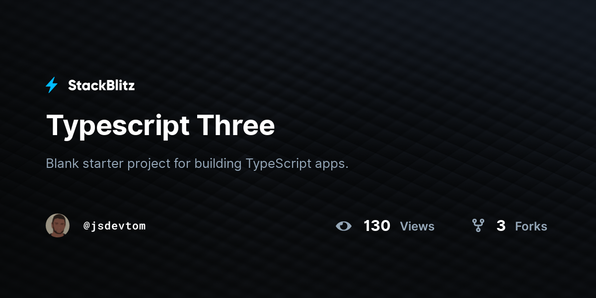 Typescript Three Stackblitz