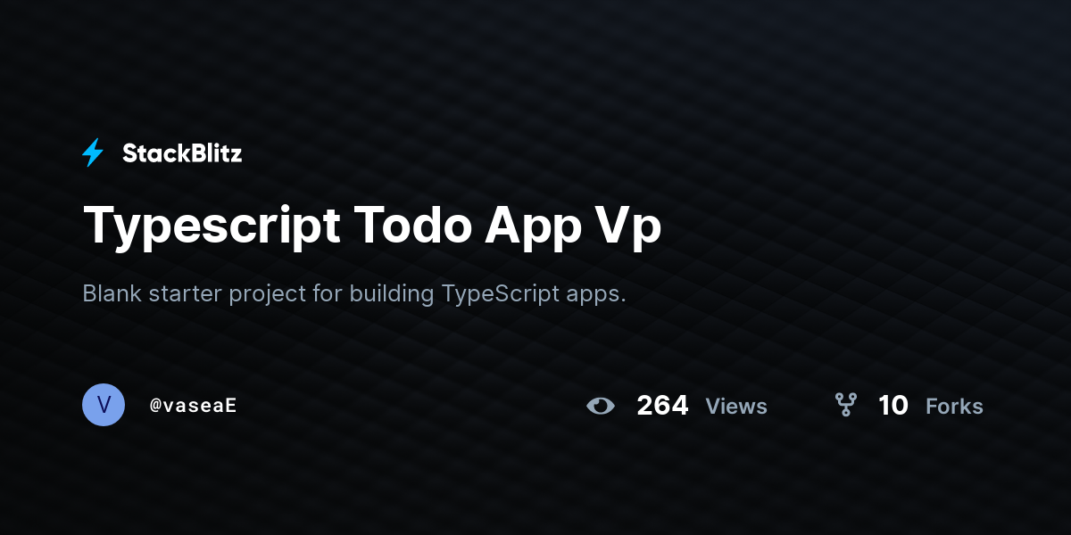 Typescript Todo App Vp - StackBlitz Typescript Todo App Vp - StackBlitz