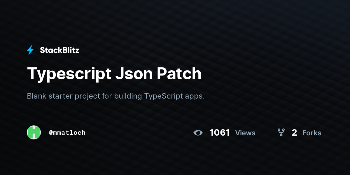Typescript Json Patch - StackBlitz