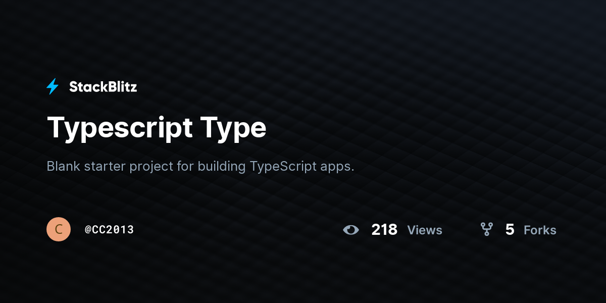 Typescript Type - StackBlitz Typescript Type - StackBlitz