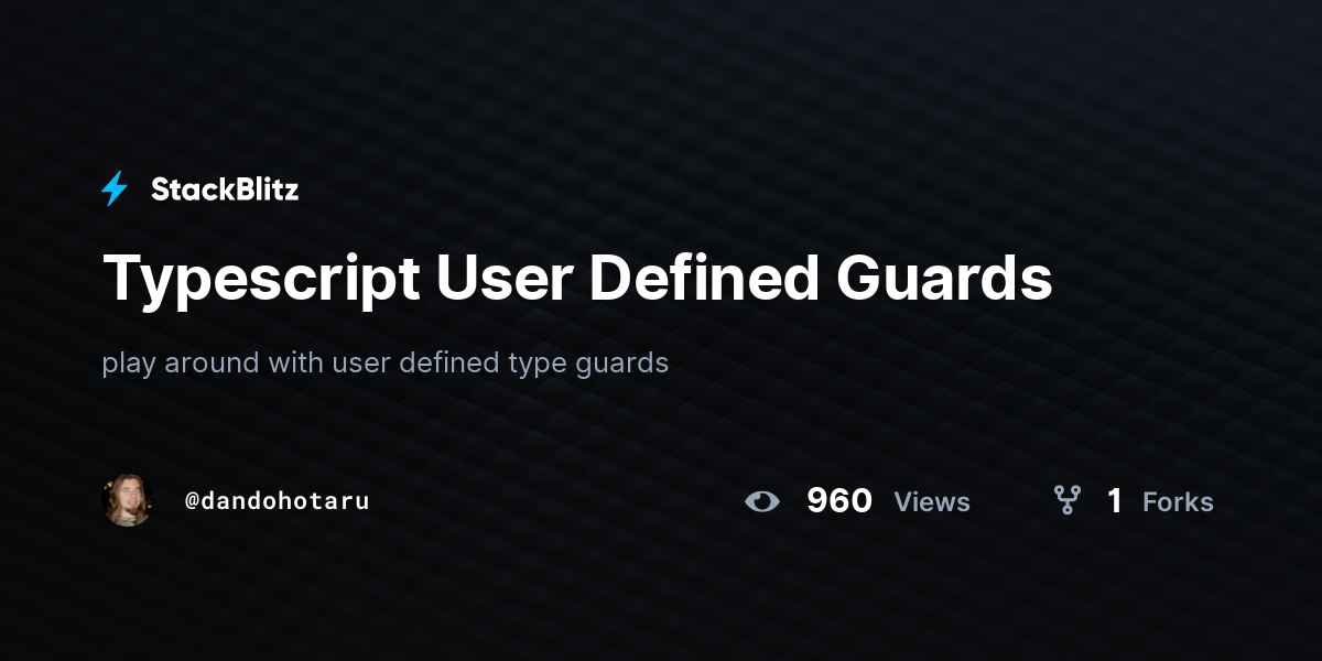 Typescript User Defined Guards - StackBlitz