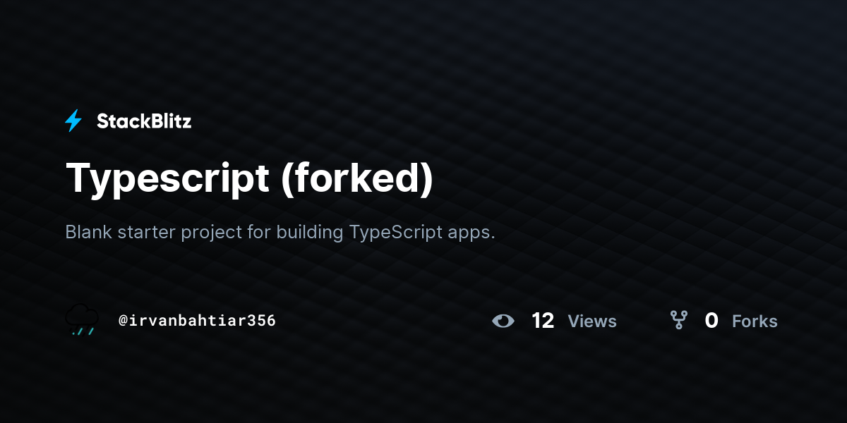 Typescript (forked) - StackBlitz
