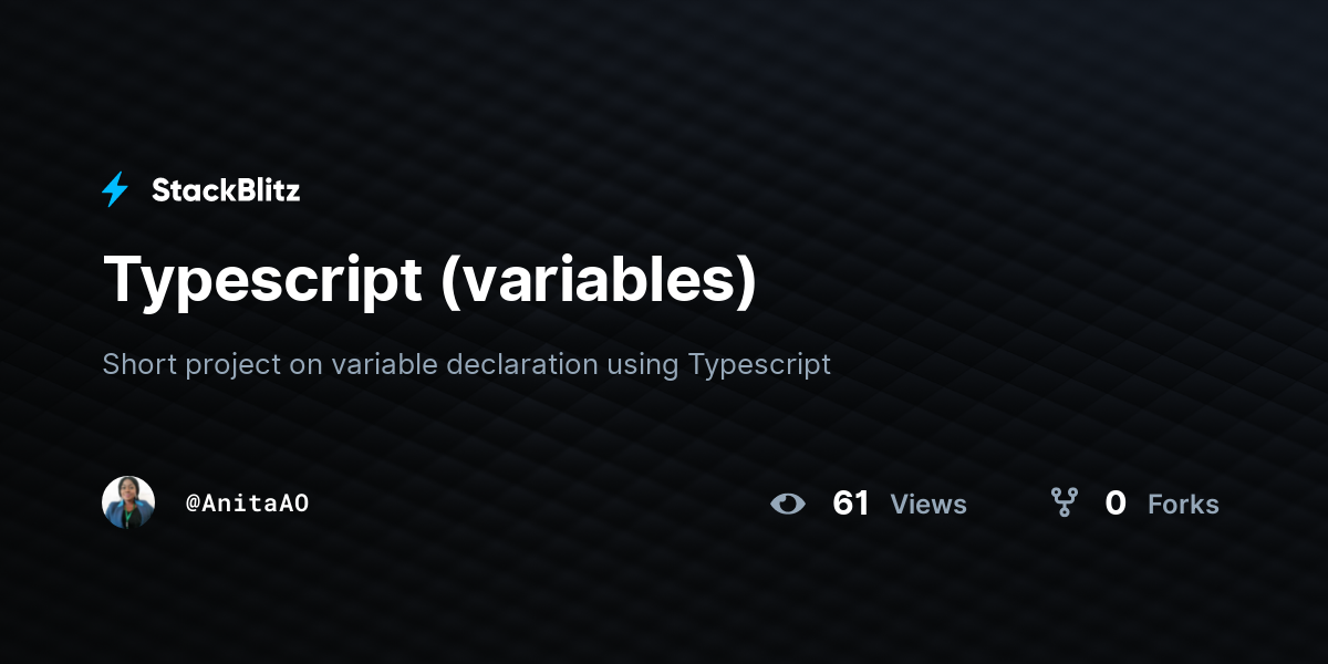 Typescript (variables) - StackBlitz