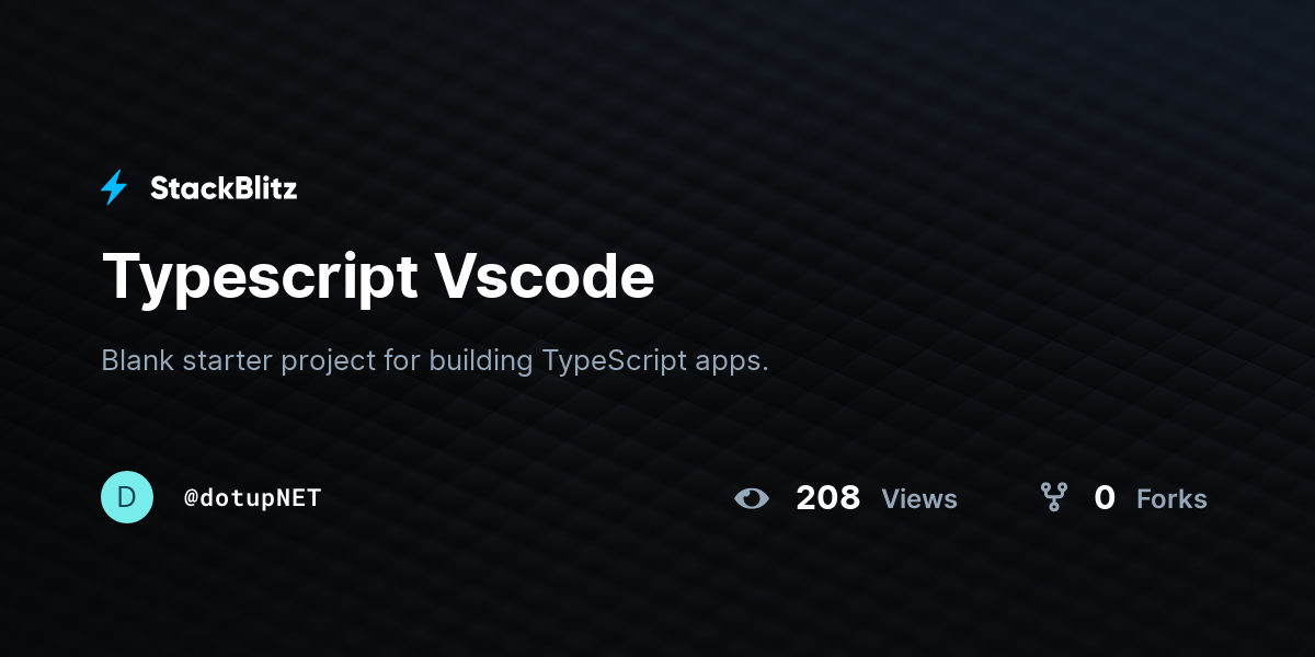 Typescript Vscode - StackBlitz