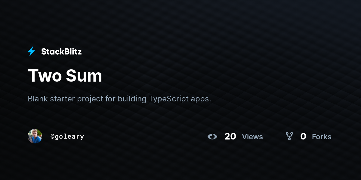 Two Sum - StackBlitz