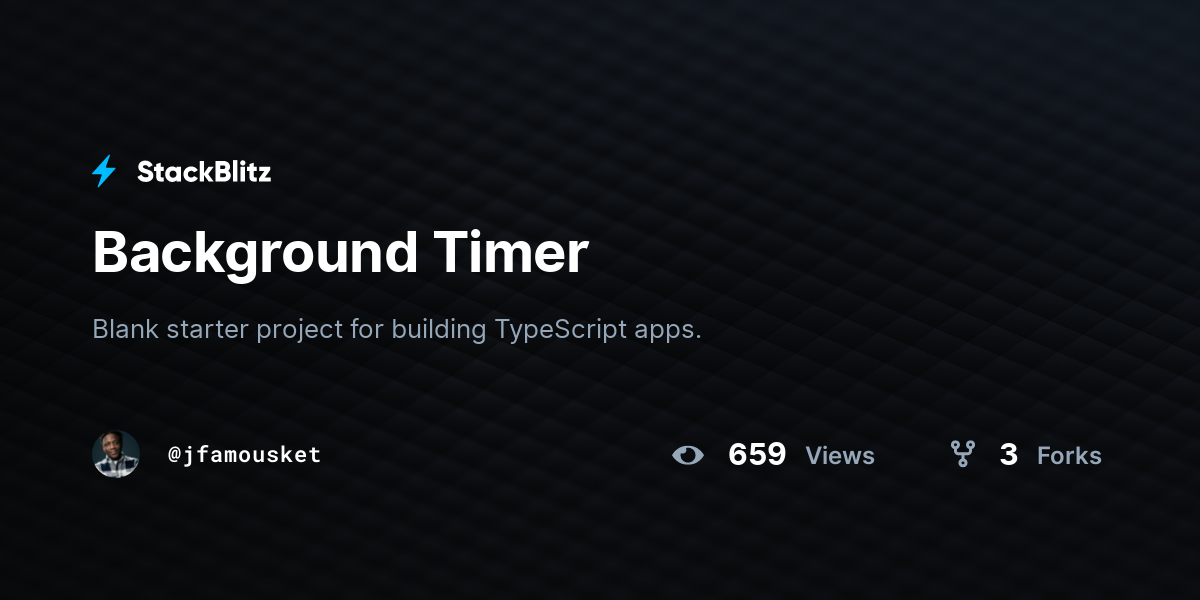 Background Timer - StackBlitz