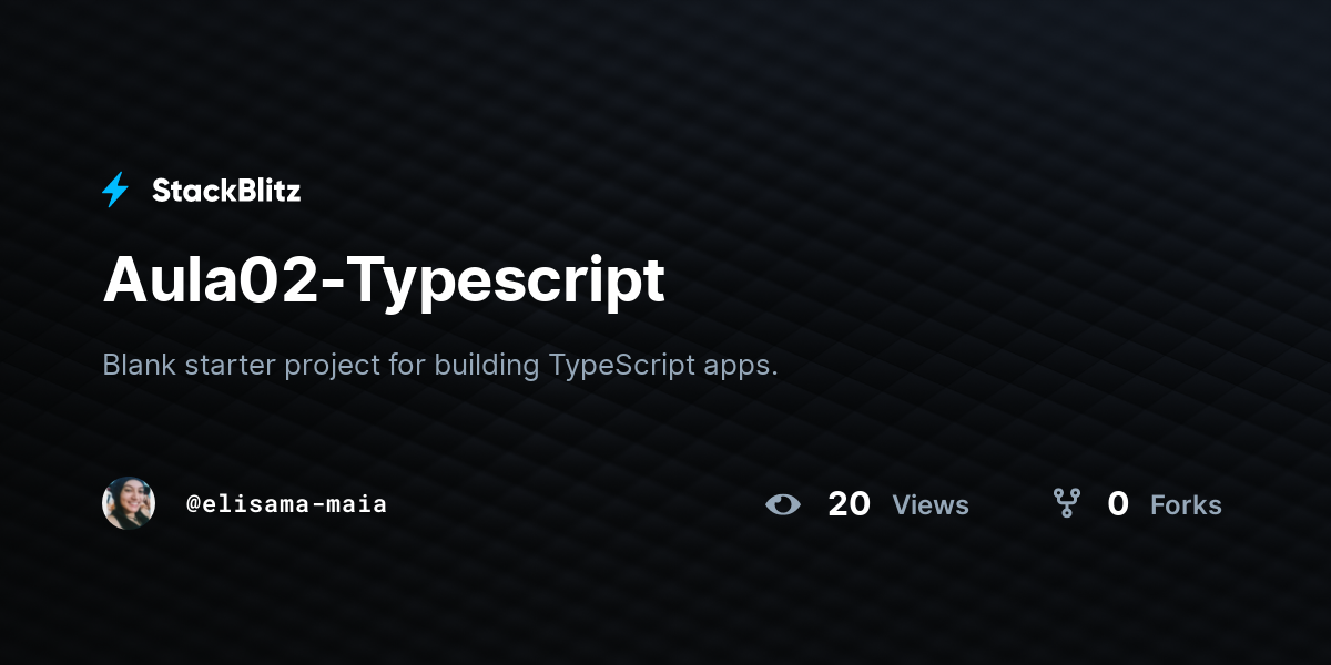Aula02 Typescript Stackblitz