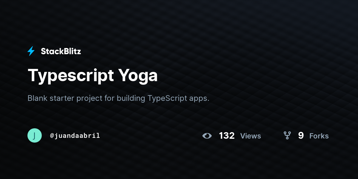 Typescript Yoga - StackBlitz