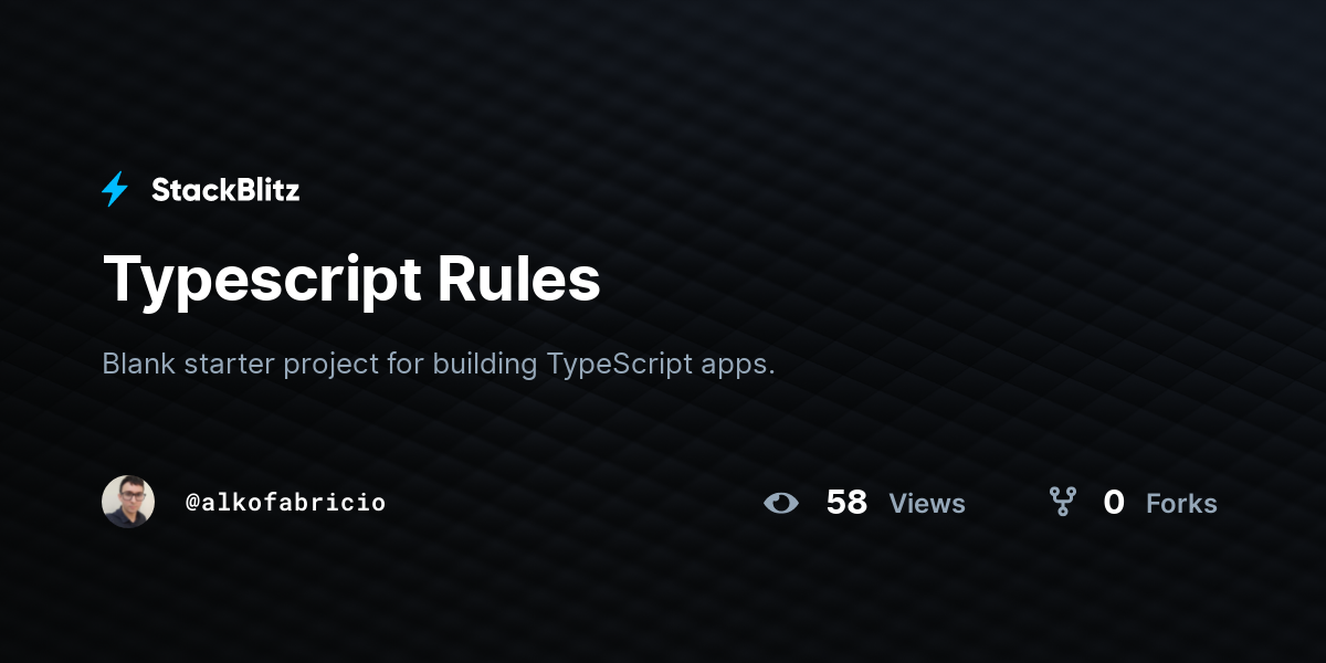 Typescript Rules - StackBlitz Typescript Rules - StackBlitz