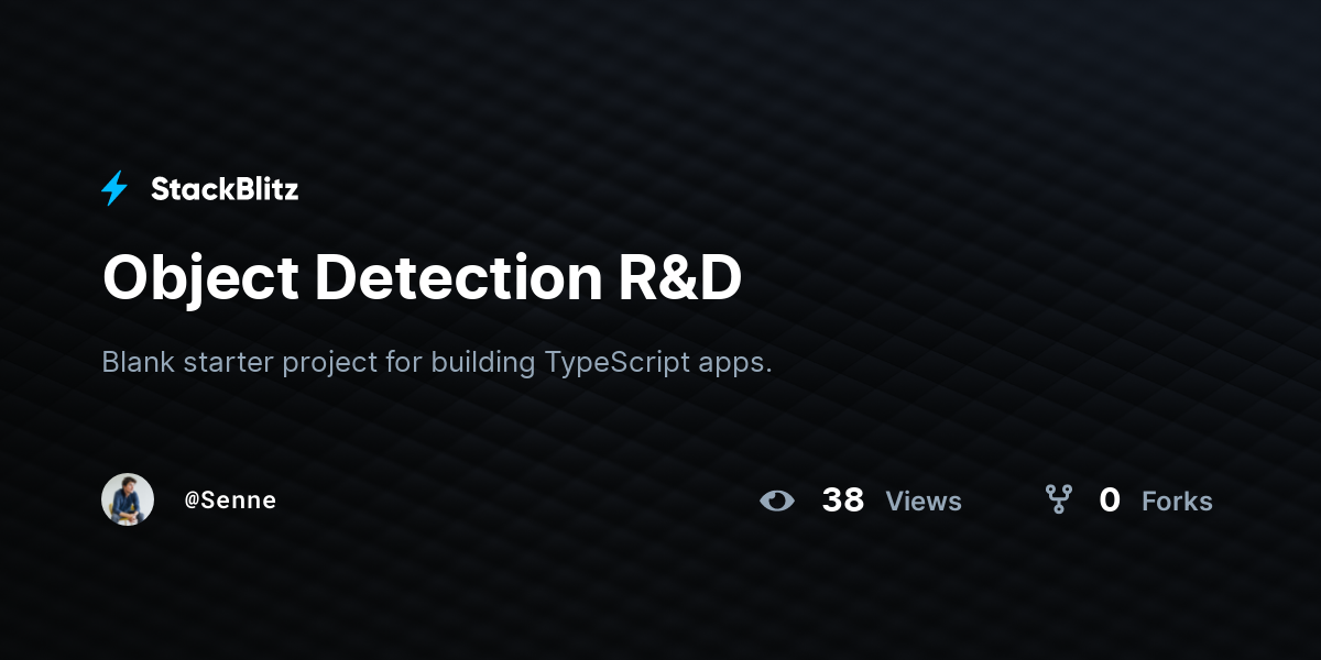 Object Detection R&D - StackBlitz