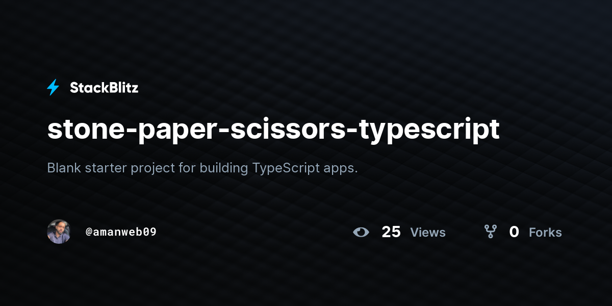 Stone Paper Scissors Typescript Stackblitz 