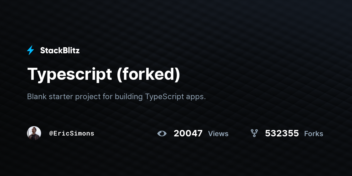 Typescript (forked) - StackBlitz