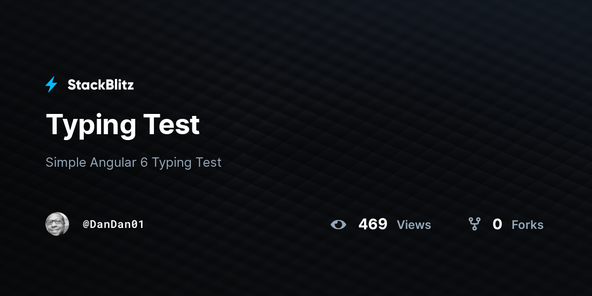Typing Test - StackBlitz