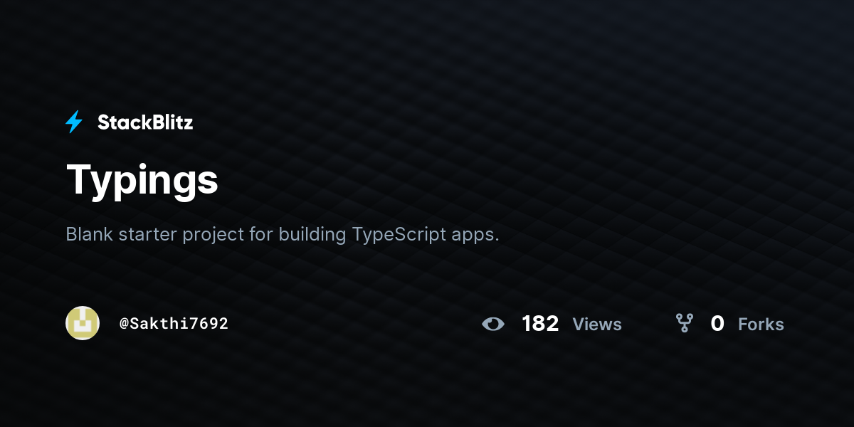 Typings - StackBlitz