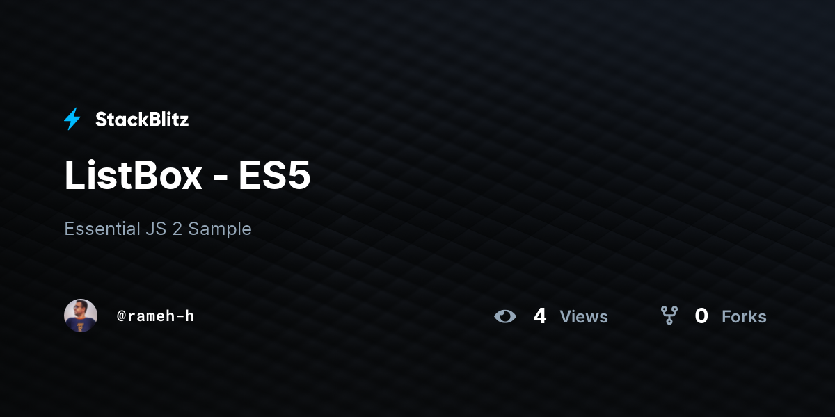 ListBox - ES5 - StackBlitz