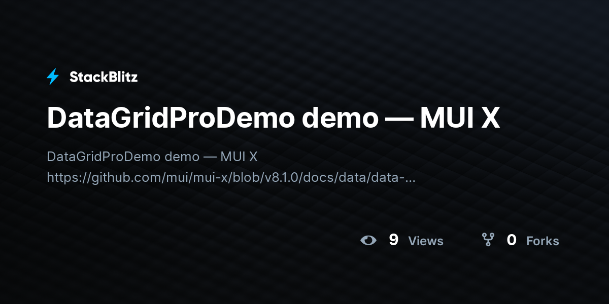 DataGridProDemo demo — MUI X - StackBlitz