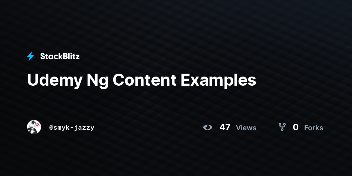 Udemy Ng Content Examples - StackBlitz