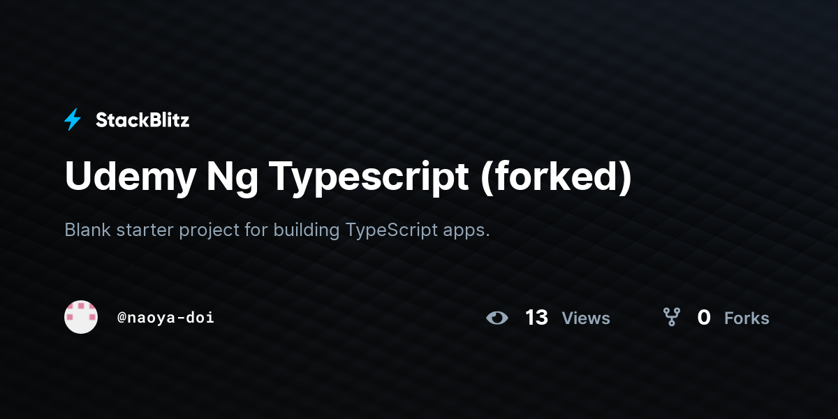 Udemy Ng Typescript (forked) - StackBlitz