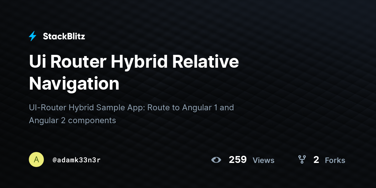 Ui Router Hybrid Relative Navigation Stackblitz 2295