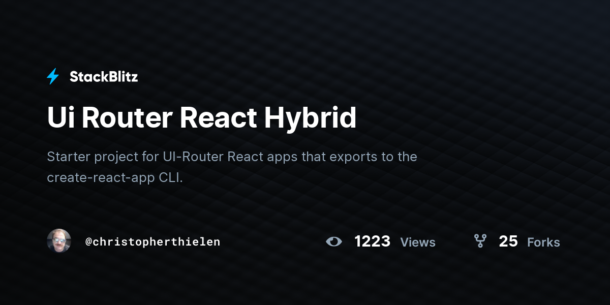 Ui Router React Hybrid - StackBlitz