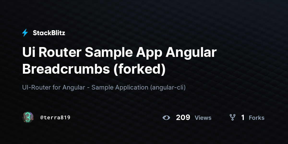 Ui Router Sample App Angular Breadcrumbs (forked) - StackBlitz Ui Router Sample App Angular Breadcrumbs (forked) - StackBlitz