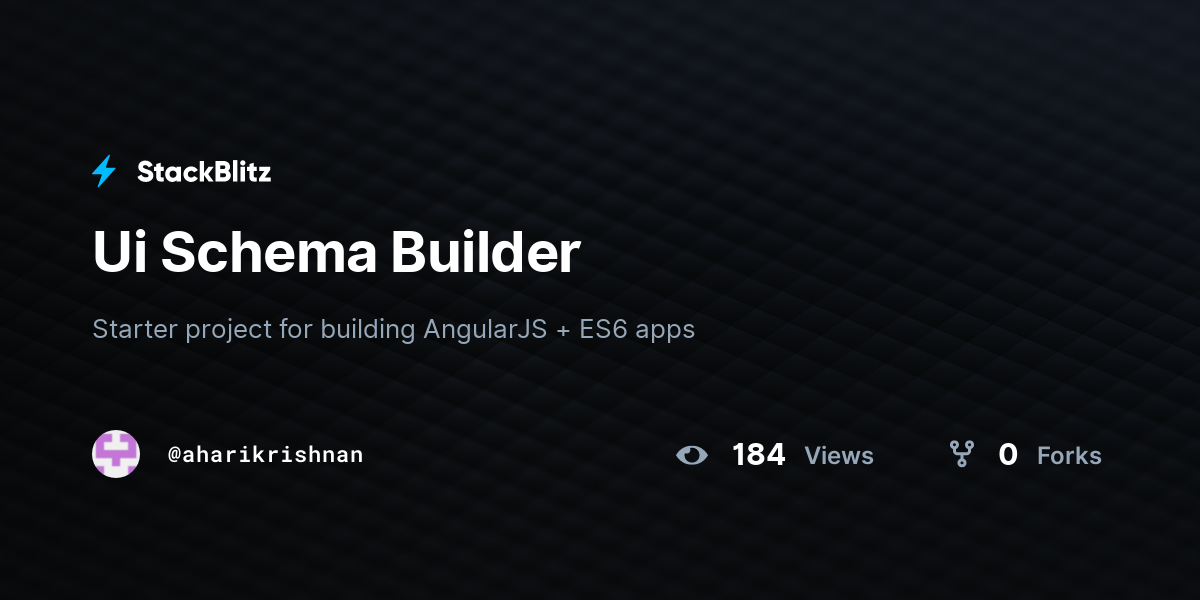Ui Schema Builder - StackBlitz