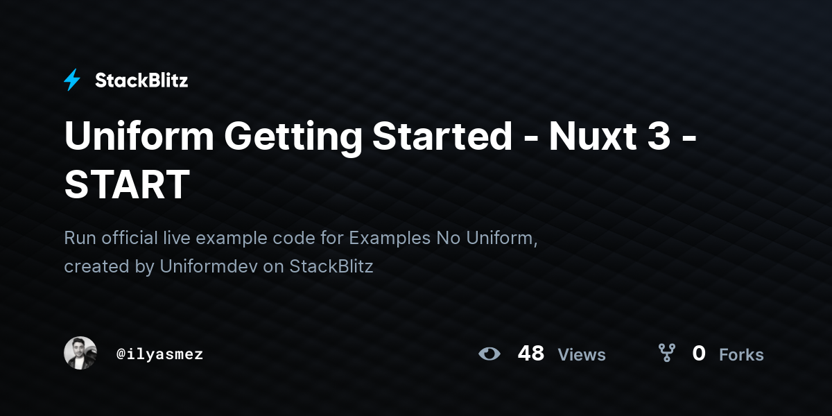 Uniform Getting Started - Nuxt 3 - START - StackBlitz