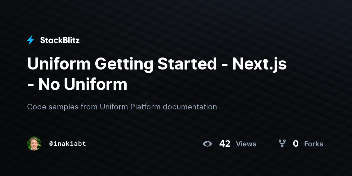 Uniform Getting Started - Next.js - No Uniform - StackBlitz