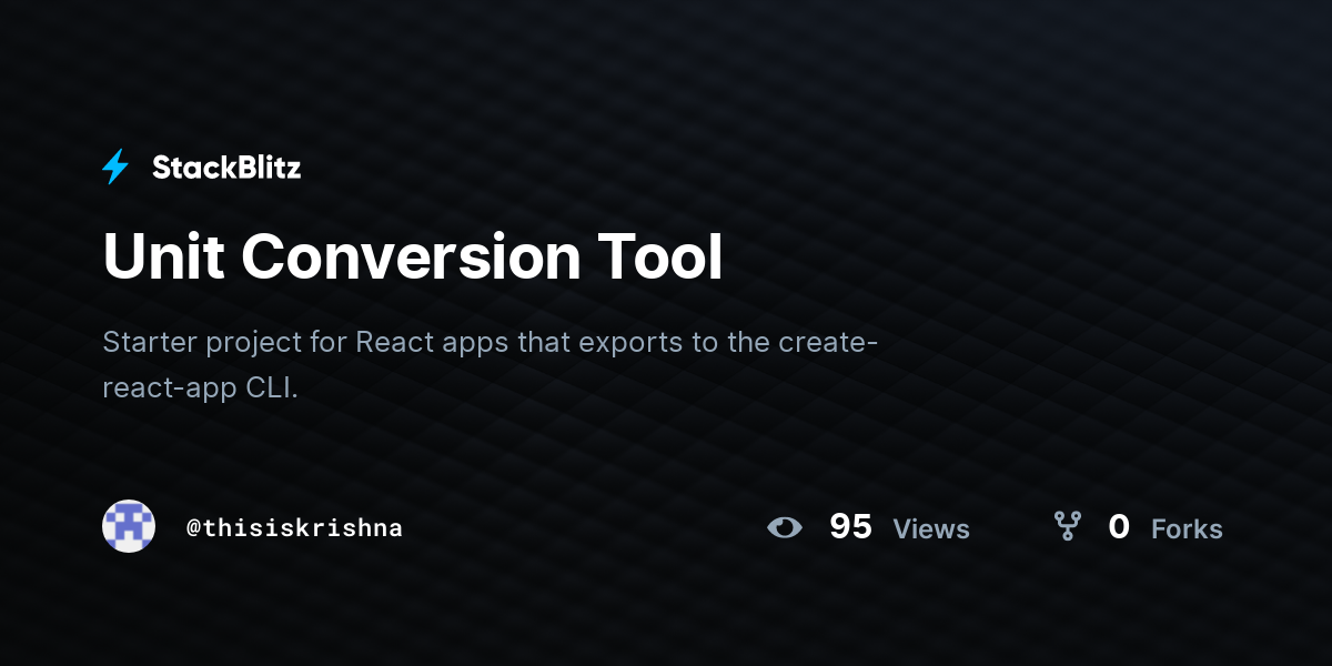 Unit Conversion Tool - StackBlitz