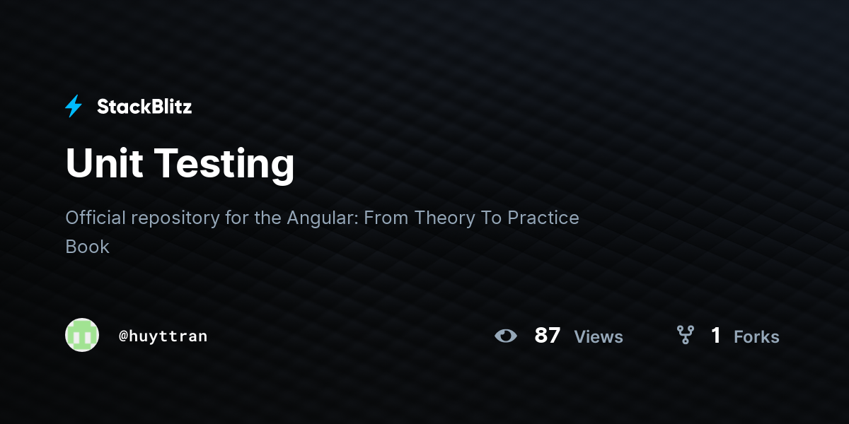Unit Testing - StackBlitz