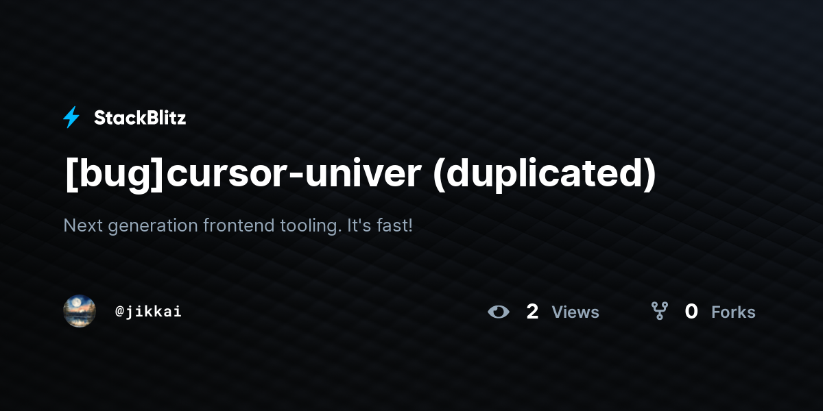 [bug]cursor-univer (duplicated) - StackBlitz