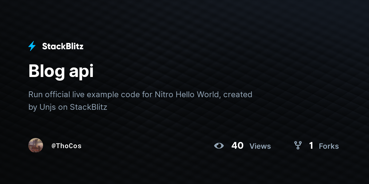 Blog api - StackBlitz