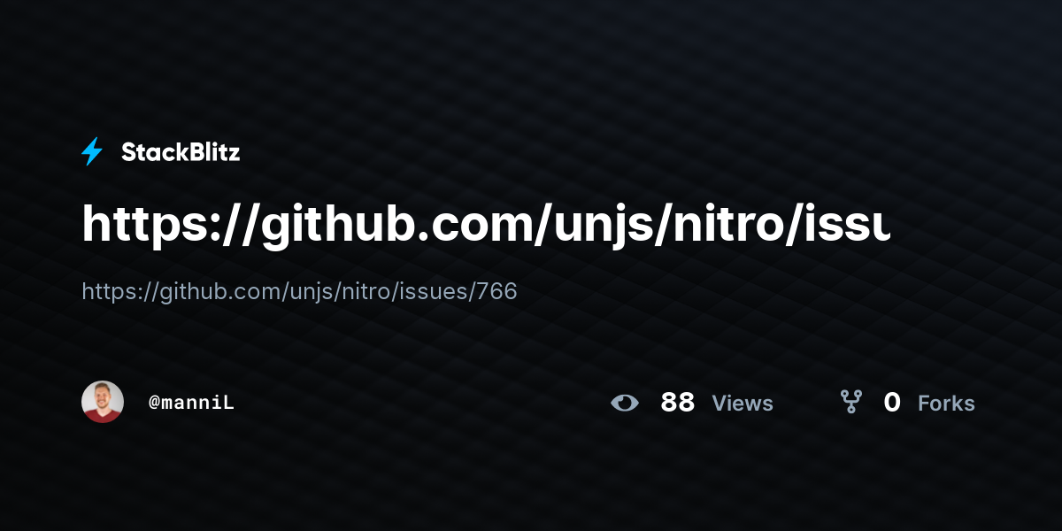https://github.com/unjs/nitro/issues/766 - StackBlitz