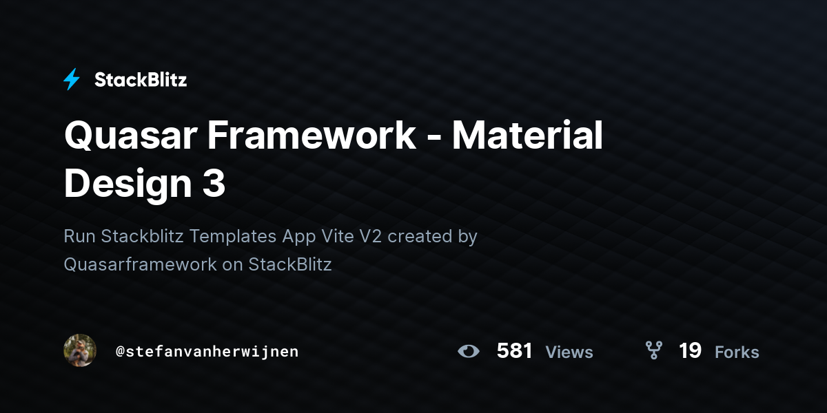 Quasar Framework - Material Design 3 - StackBlitz