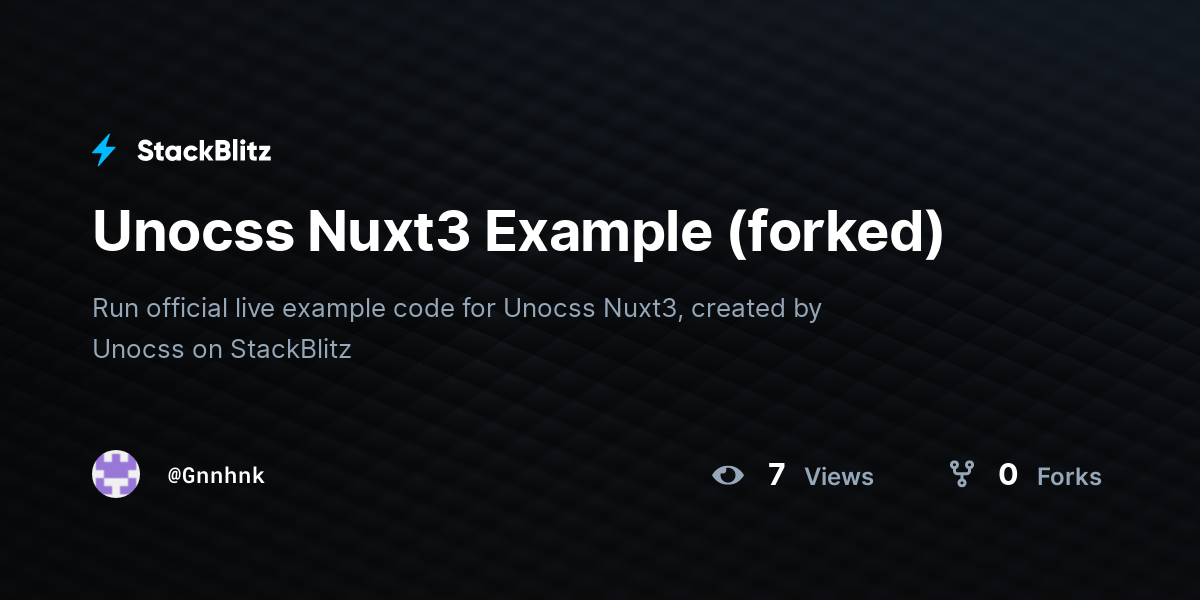 Unocss Nuxt3 Example (forked) - StackBlitz