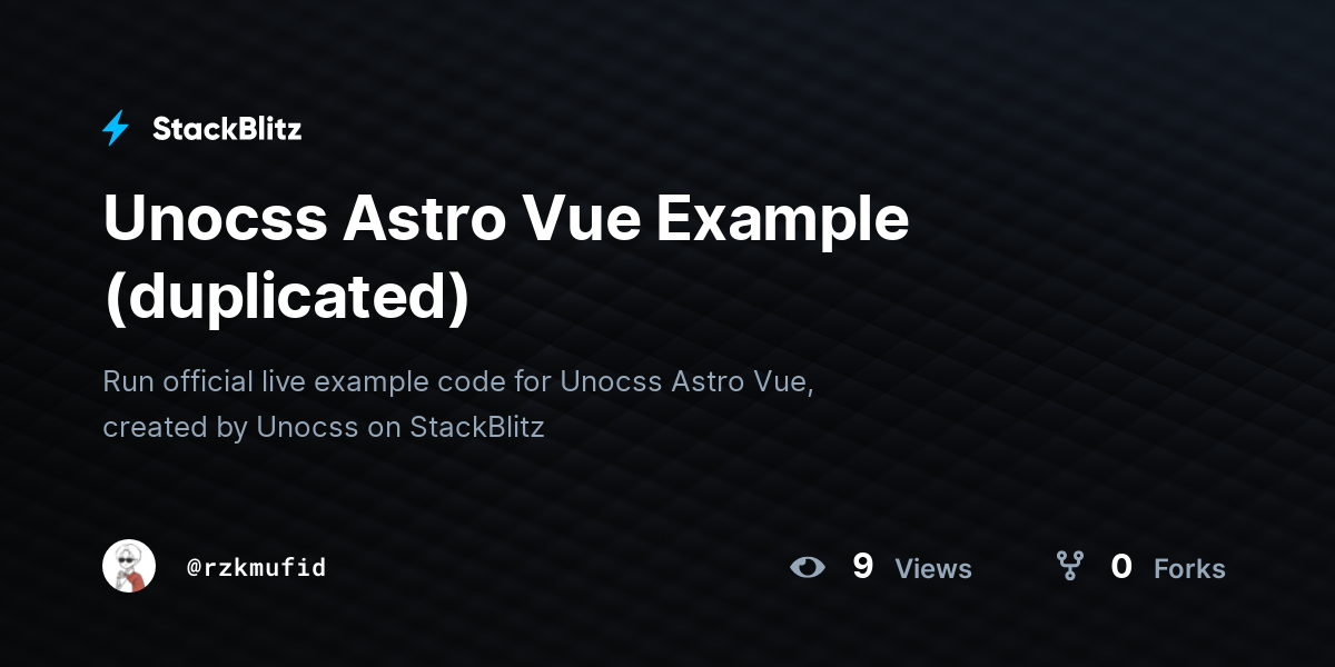 Unocss Astro Vue Example (duplicated) - StackBlitz