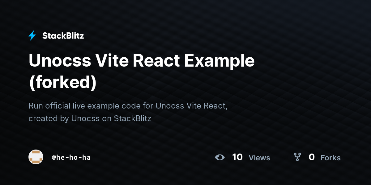 Unocss Vite React Example (forked) - StackBlitz