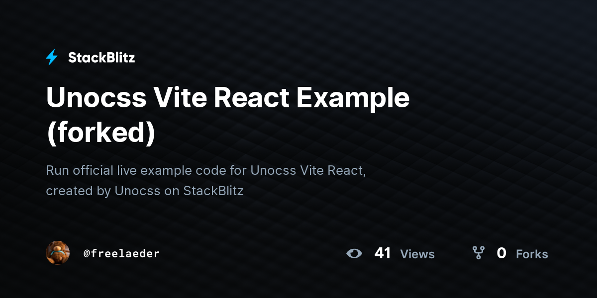Unocss Vite React Example (forked) - StackBlitz